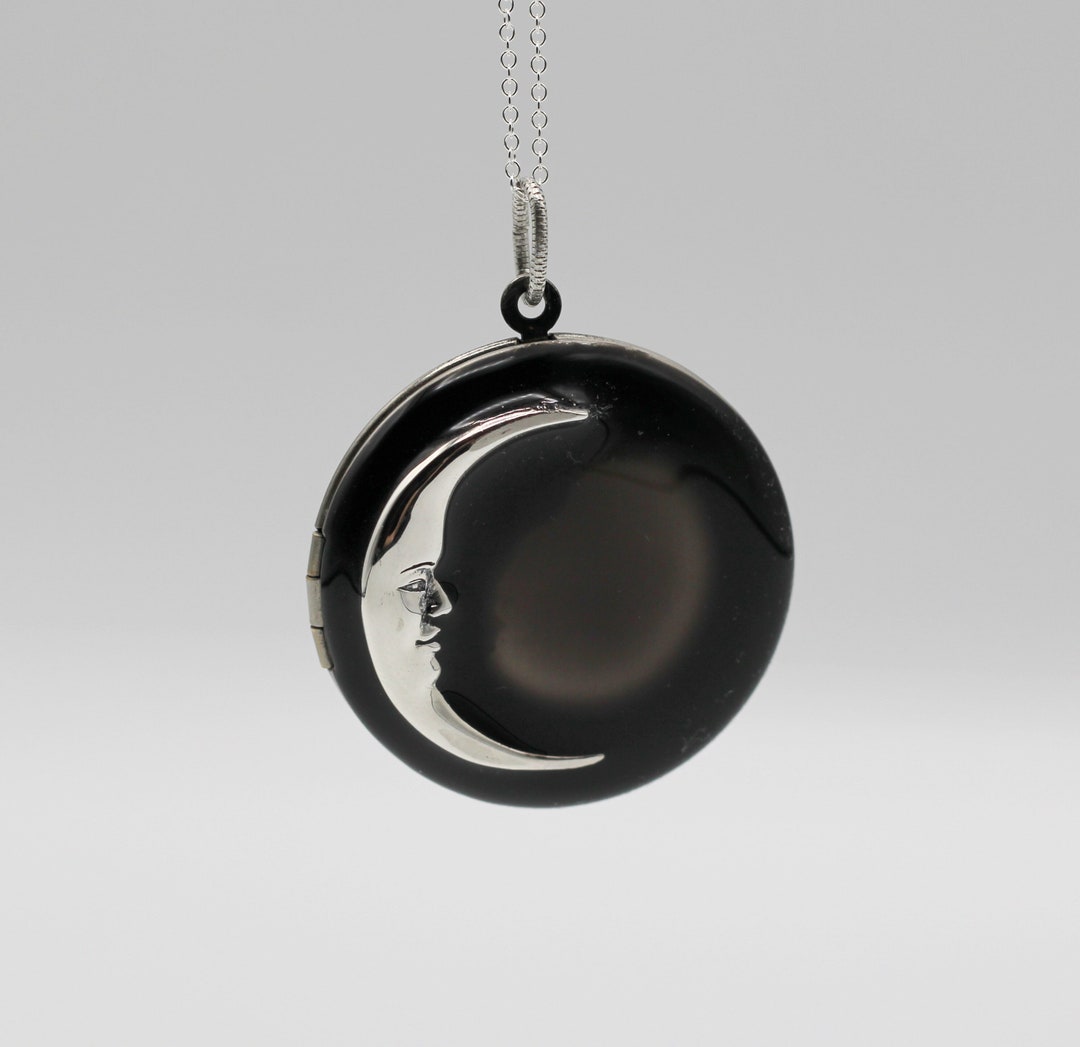 Moon Locket Necklace · Custom Photo Lockets · Moon Phase Jewelry ...