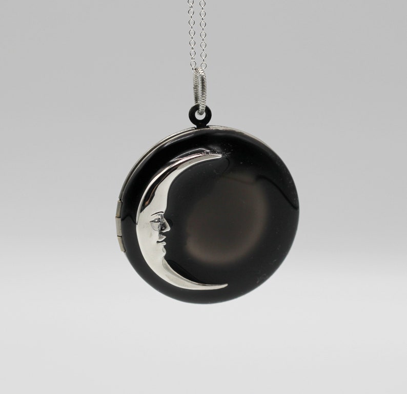 Moon Locket Necklace Custom Photo Lockets Moon Phase - Etsy