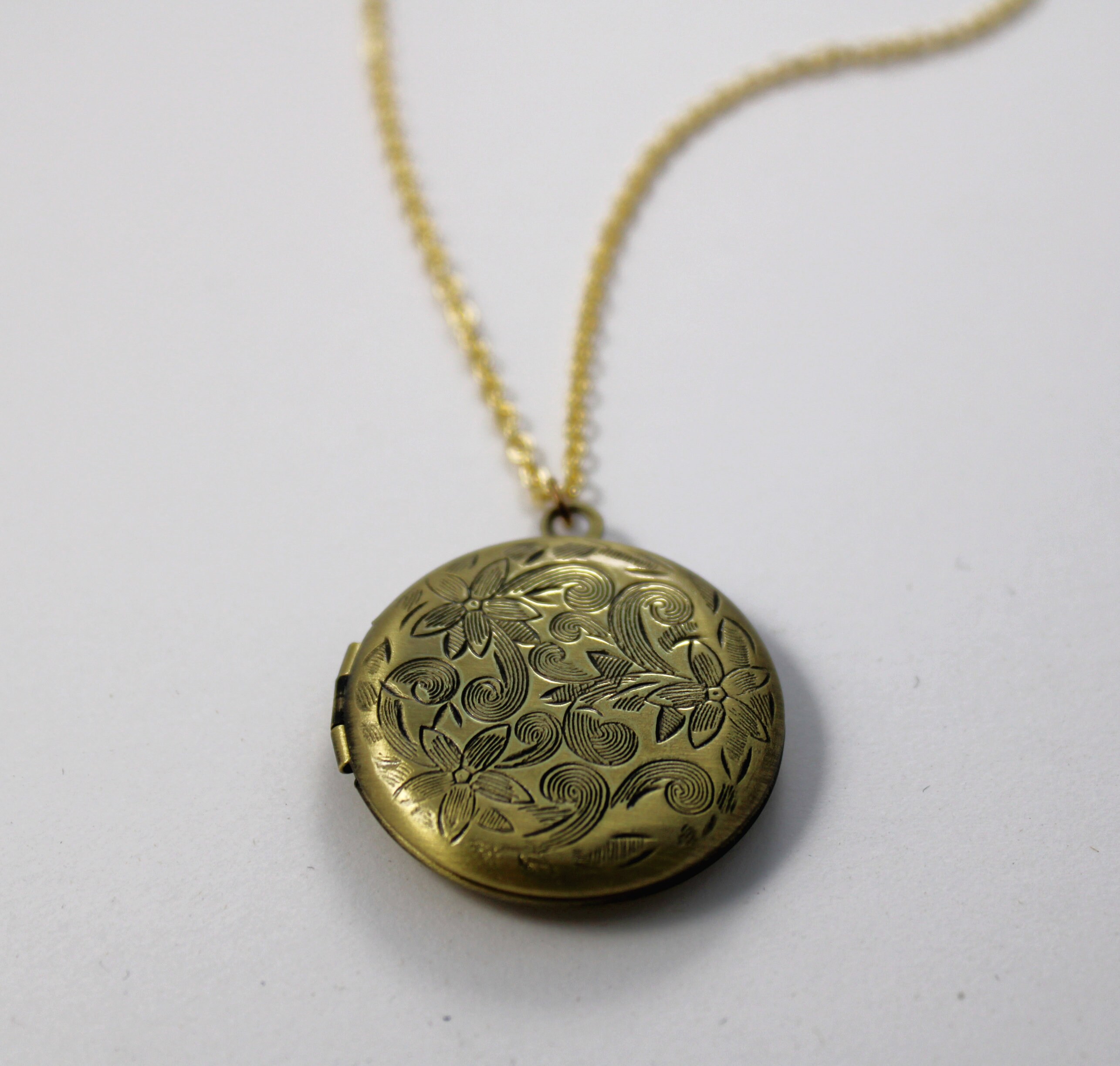 Locket Necklace Photo Antique Brass Silver Photograph Jewelry | Etsy