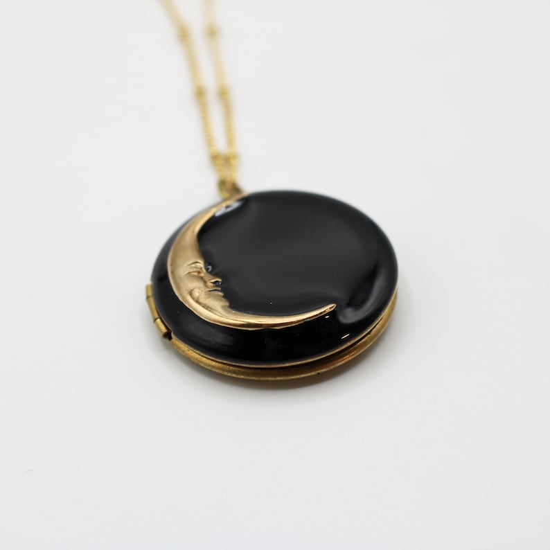 Moon Locket Necklace Custom Photo Lockets Moon Phase - Etsy