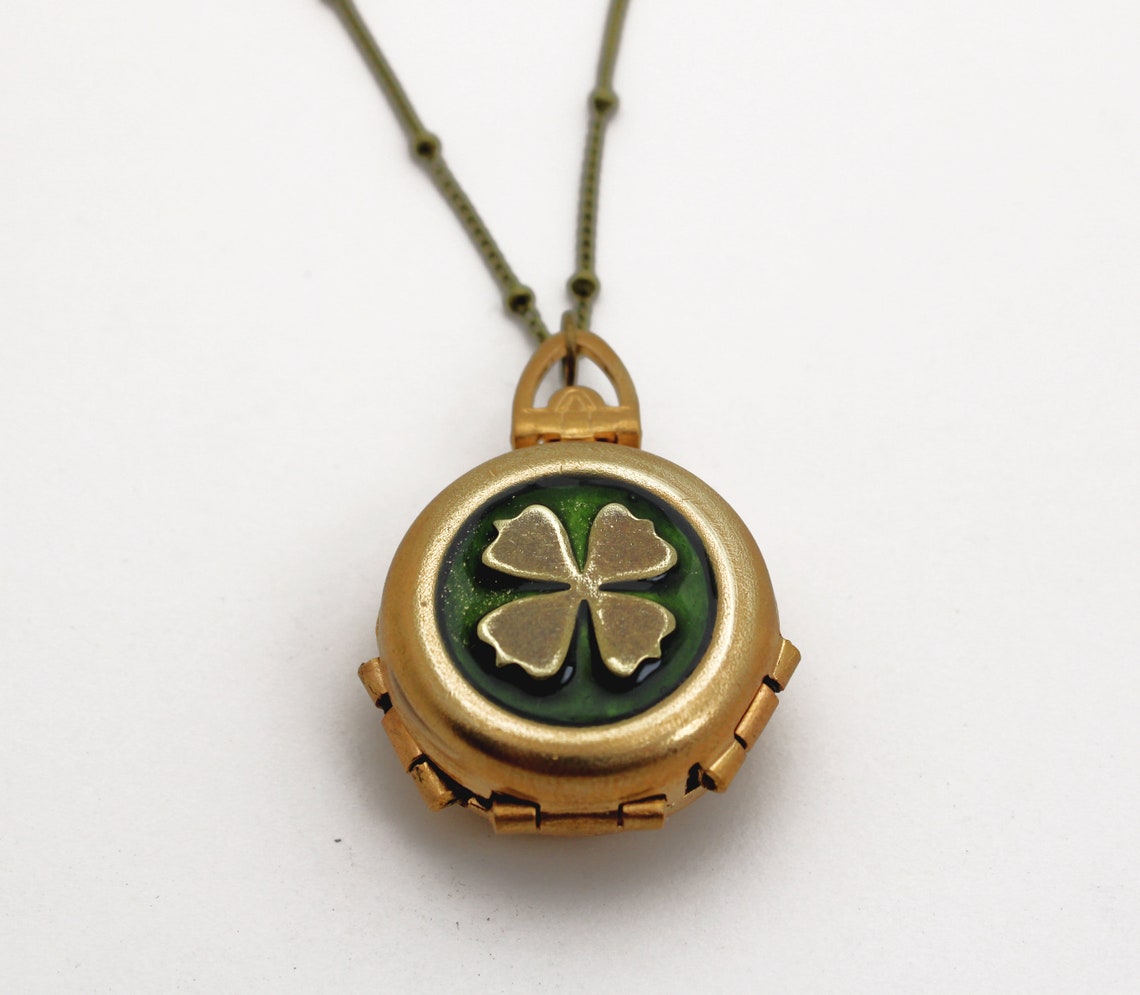 Four Leaf Clover Necklace Four-way Locket Necklace Family Album Lockets ...