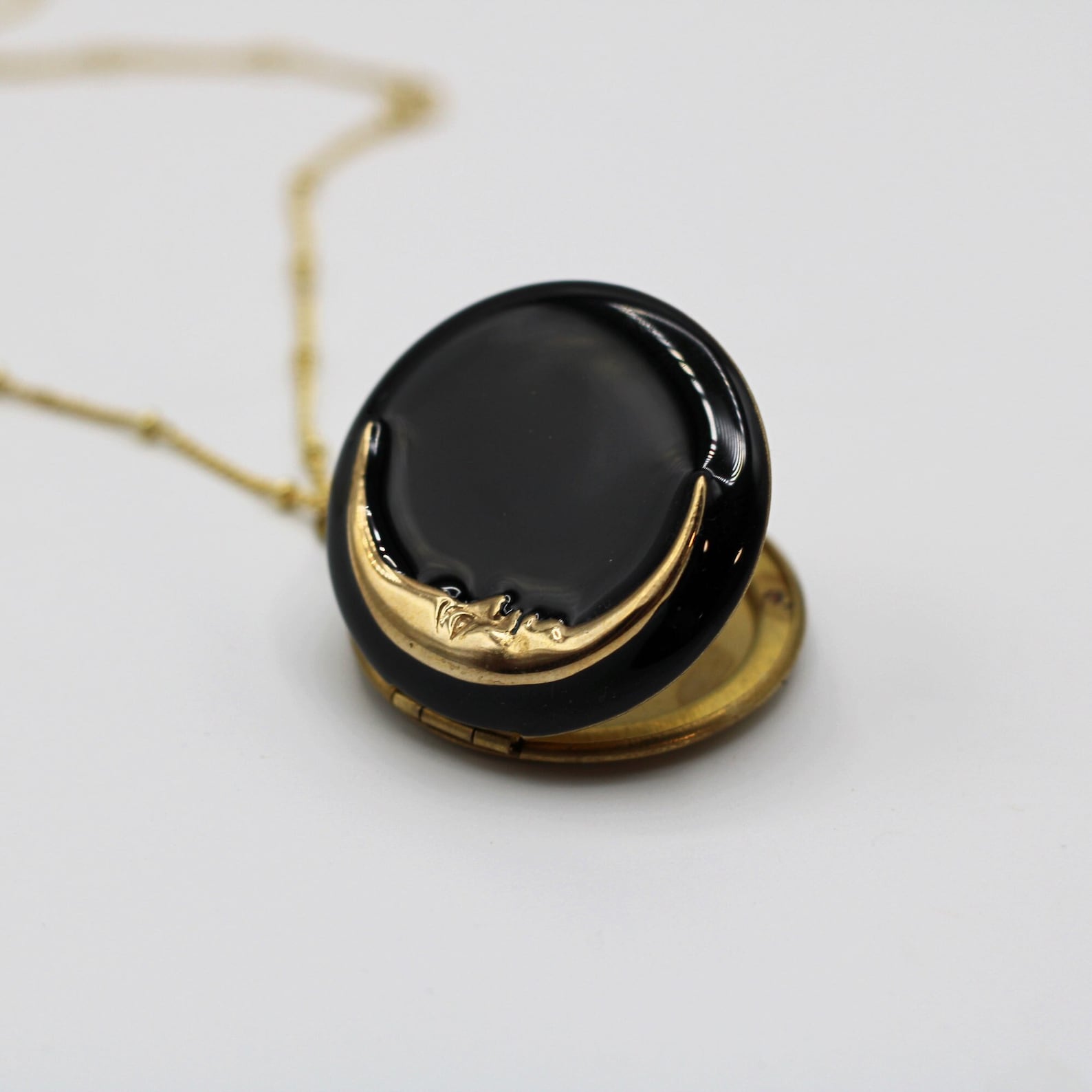 Gold Locket Necklace · Moon Jewelry · Moon Phases · Custom Photo in ...
