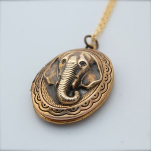 Locket Necklace Elephant Head Mounted Animal Head Jewelry Necklace ...