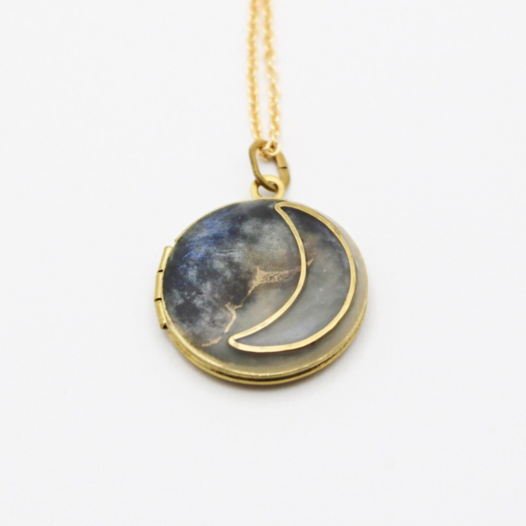 Moon Locket Necklace • Jewelry • Gift for Her or Him • Lockets With ...