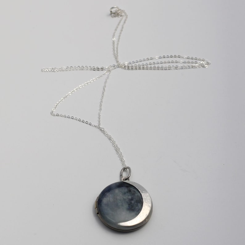 Silver Moon Locket Necklace • Jewelry • Galaxy Lockets • Space Stars ...
