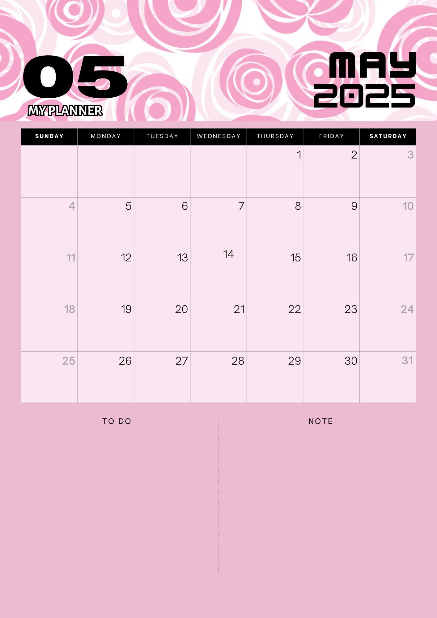 Pink Calendar Planner 2025 A4 Size - Etsy