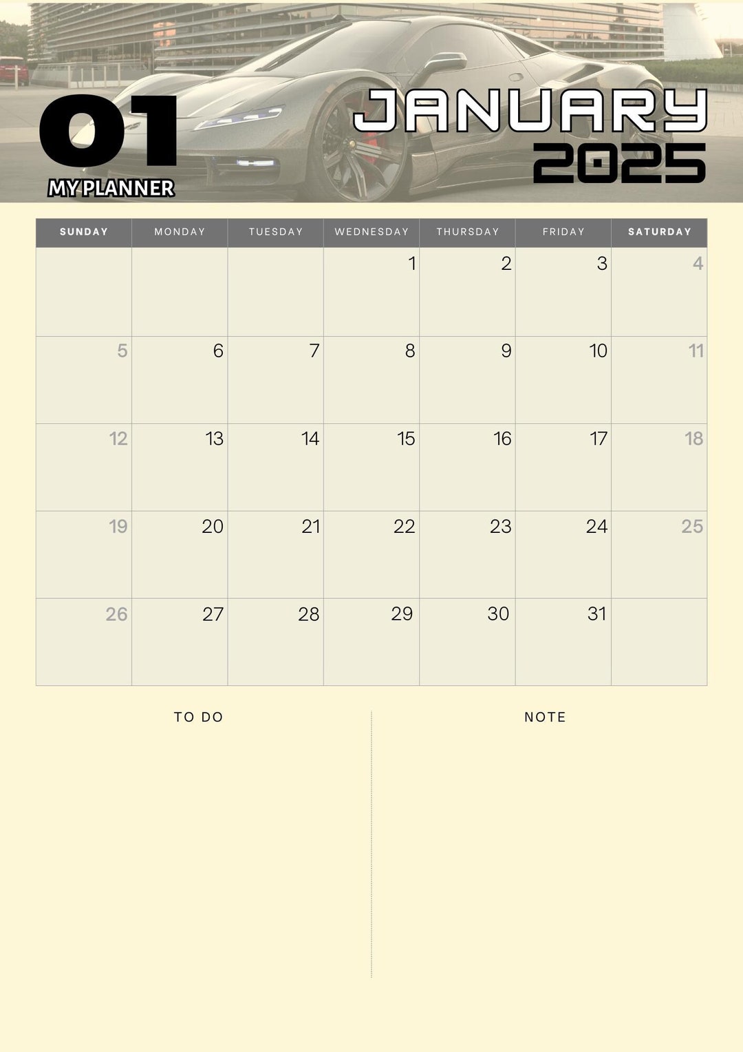 Calendar Planner 2025 automotive - Etsy