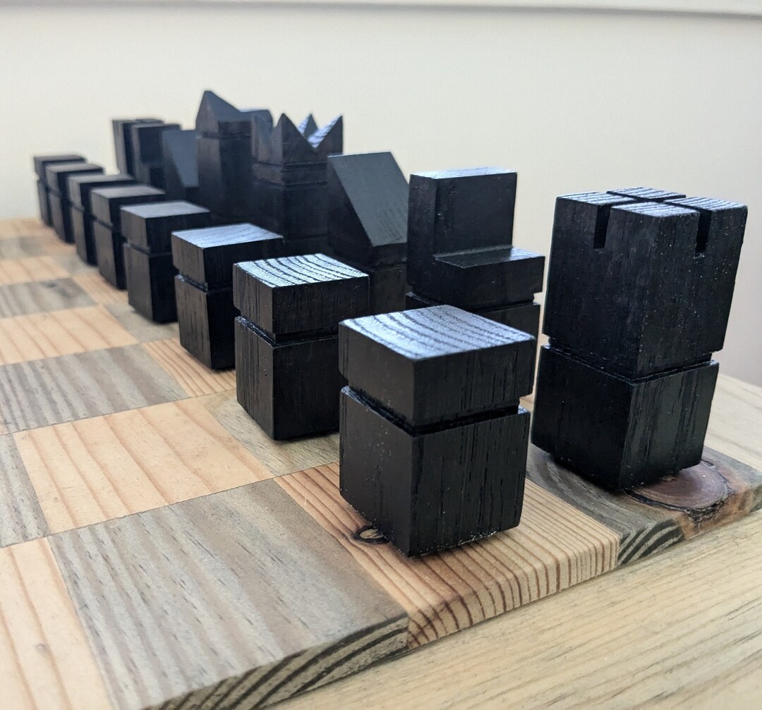 Solid Oak Square Chess Set Pieces. Totally Bespoke and Hand Made to ...