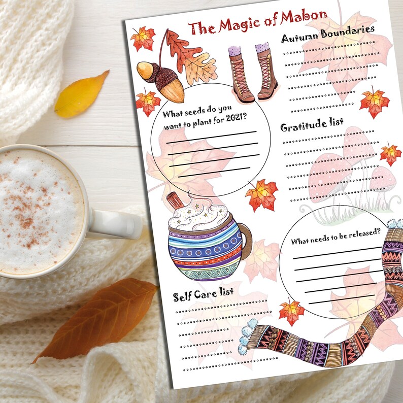 Autumn Equinox Journaling Worksheet - PDF Digital Download - Etsy