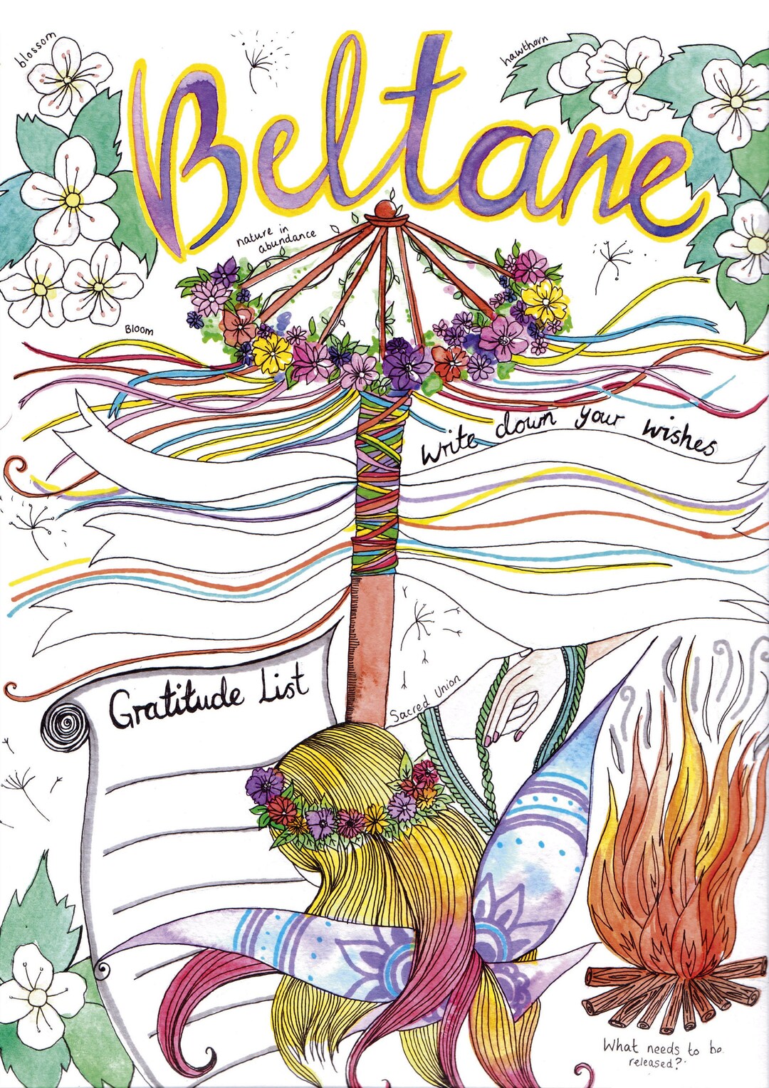 Beltane Journalling Worksheet - PDF Digital Download - Etsy