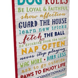 Dog Rules Canvas Wrap - Dog House Rules - Dog Sign - Doghouse Sign - Etsy