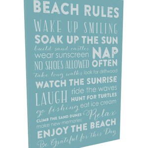 Beach Rules Canvas Wrap - Beach House Rules - Ocean Rules - Lake House ...