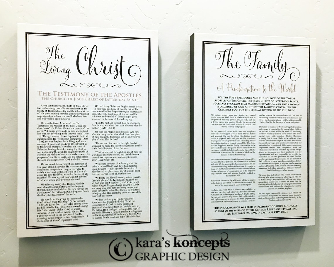 LDS Family Proclamation & the Living Christ Canvas Wrap - LDS Art - LDS ...