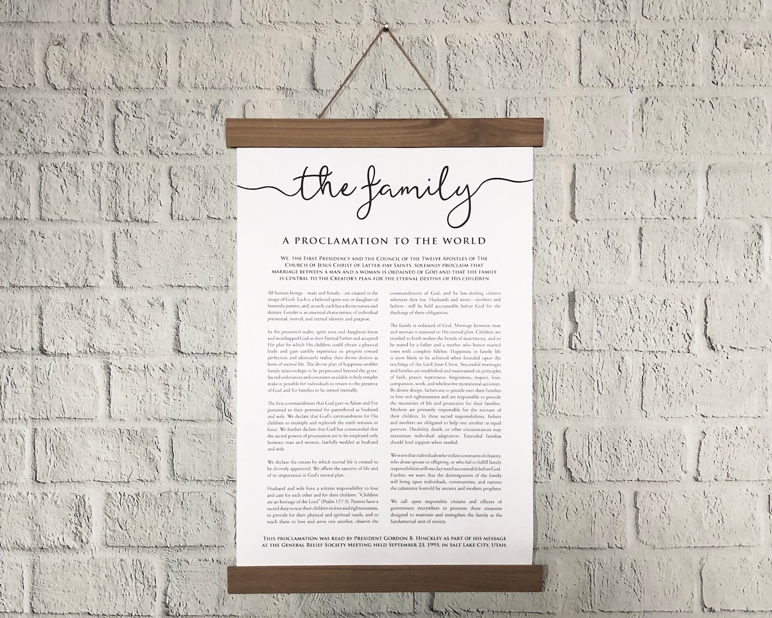 LDS the Family Proclamation - A Proclamation to the World - LDS Art ...