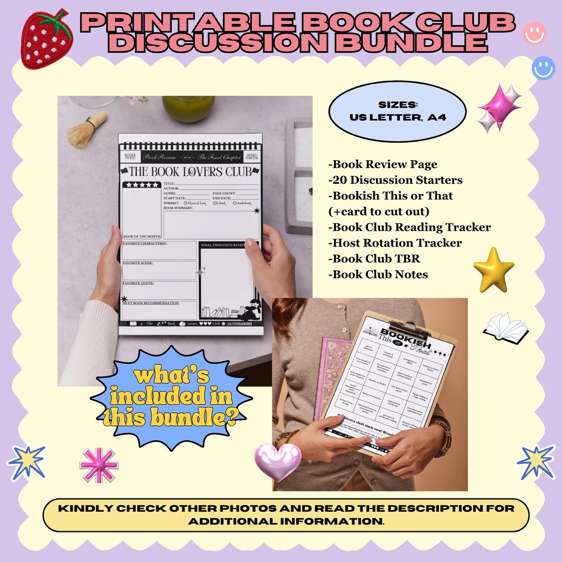 Book Club Discussion Guide Bundle, Printable Book Review, Book Club ...