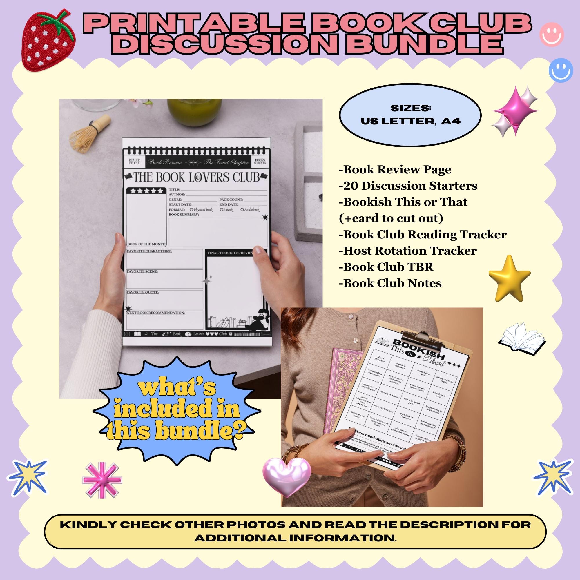 Book Club Discussion Guide Bundle, Printable Book Review, Book Club ...