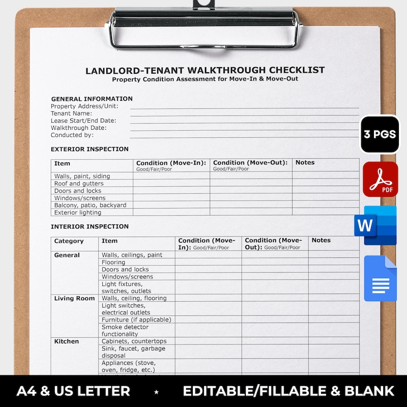 Tenant Move in Notice - Etsy