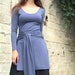 Tibetan Gray Wrap Tunic, Long Sleeve Round Neck Tunic Top, Hippie ...