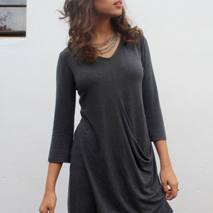 Light Grey Tunic Dress, Women Loose Flattering Tunic Top, Everyday ...