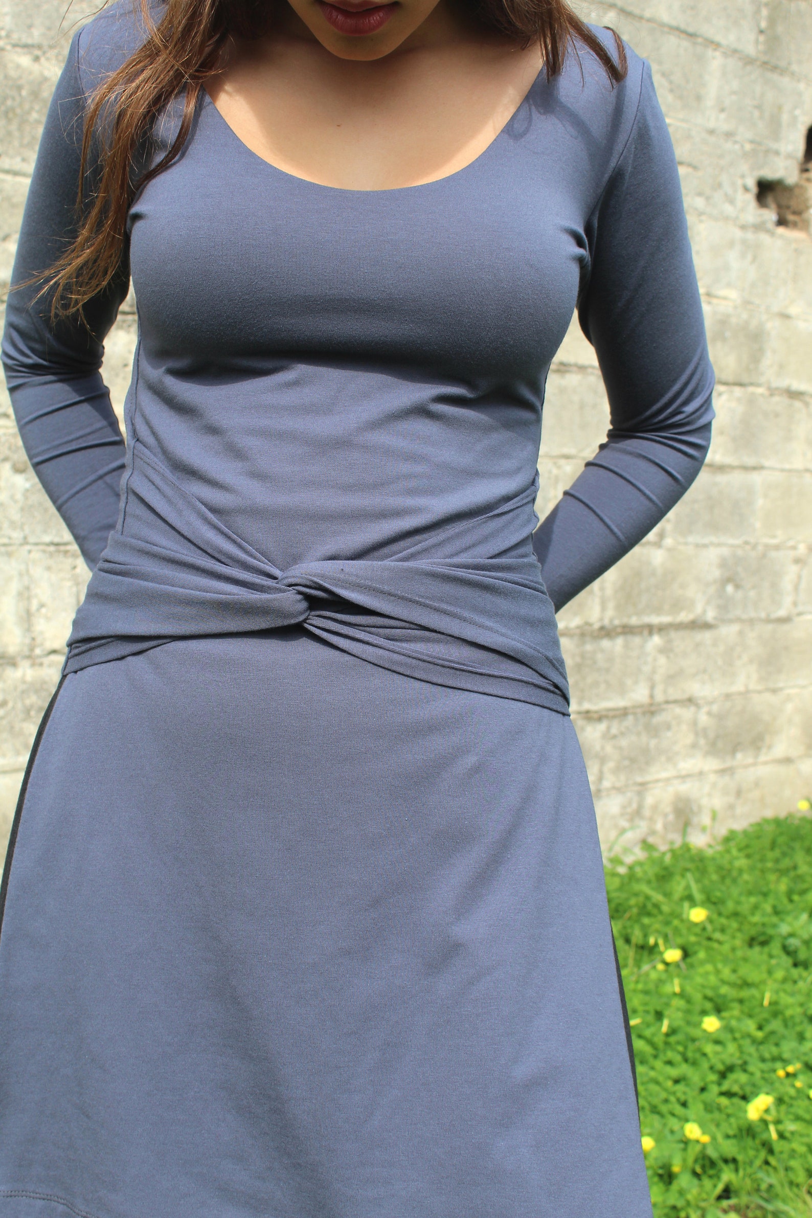 Tibetan Gray Wrap Tunic Long Sleeve Round Neck Tunic Top | Etsy