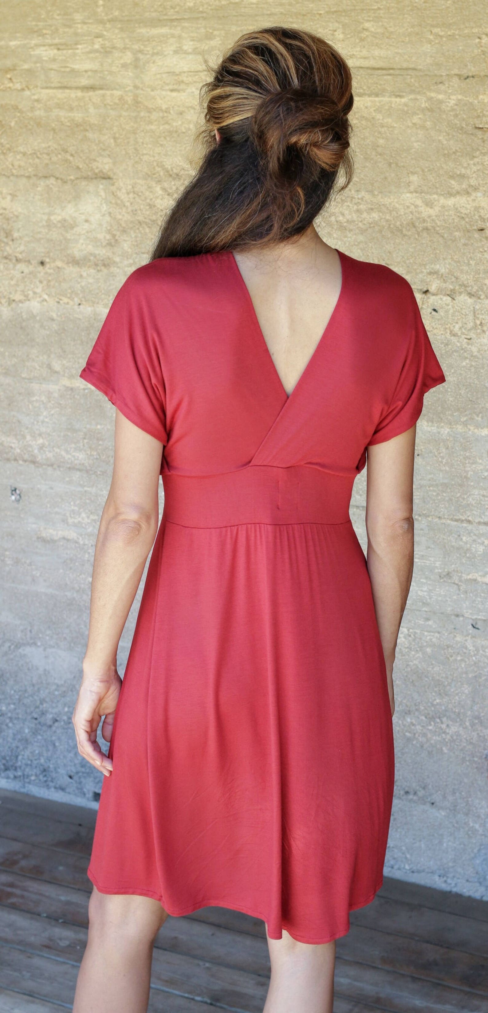 Red Summer Dress Vacation Dress Empire Waist Dress A Line | Etsy