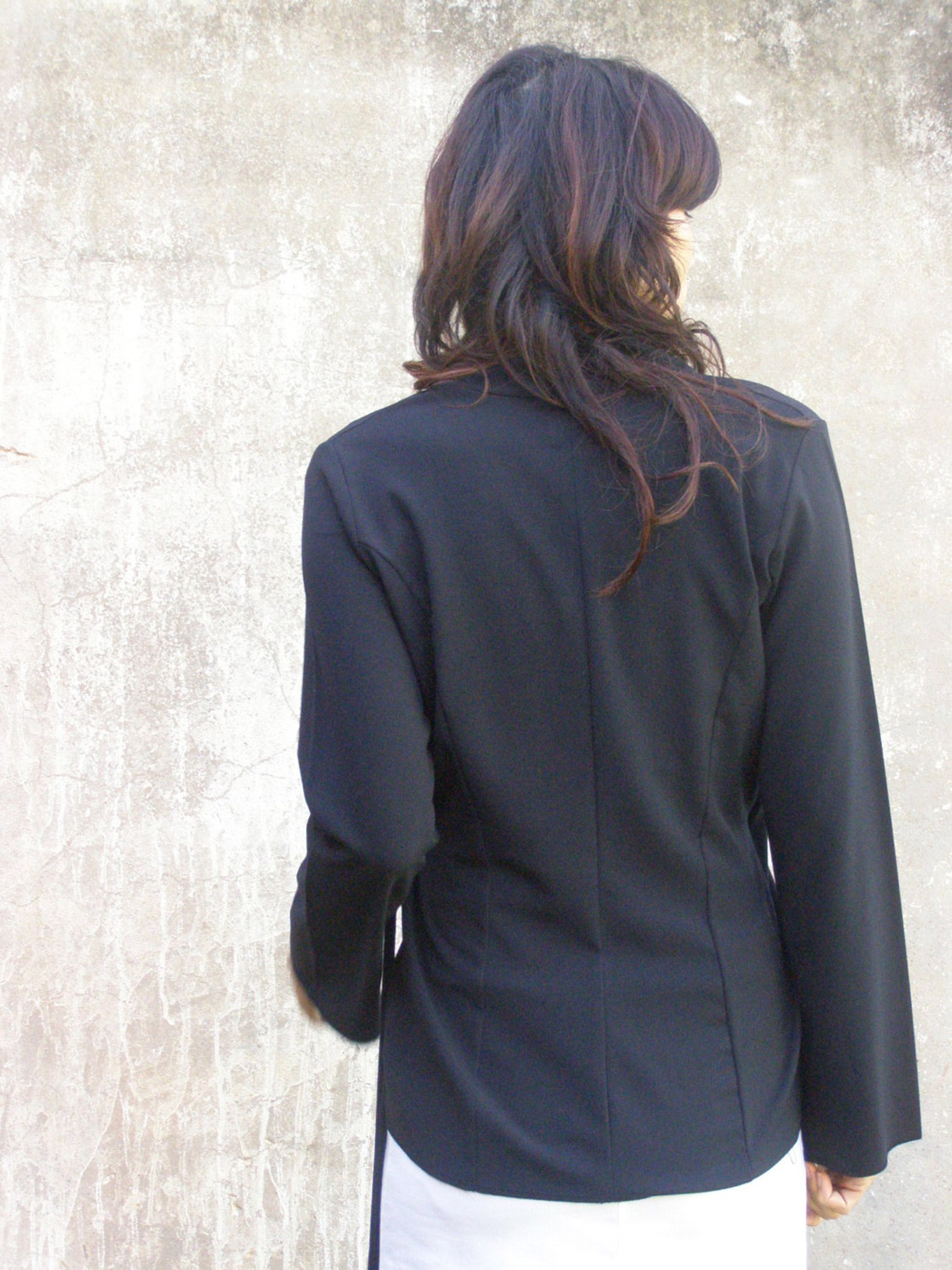 Black Wrap Top Chinese Top Casual Flattering Basic Jacket - Etsy