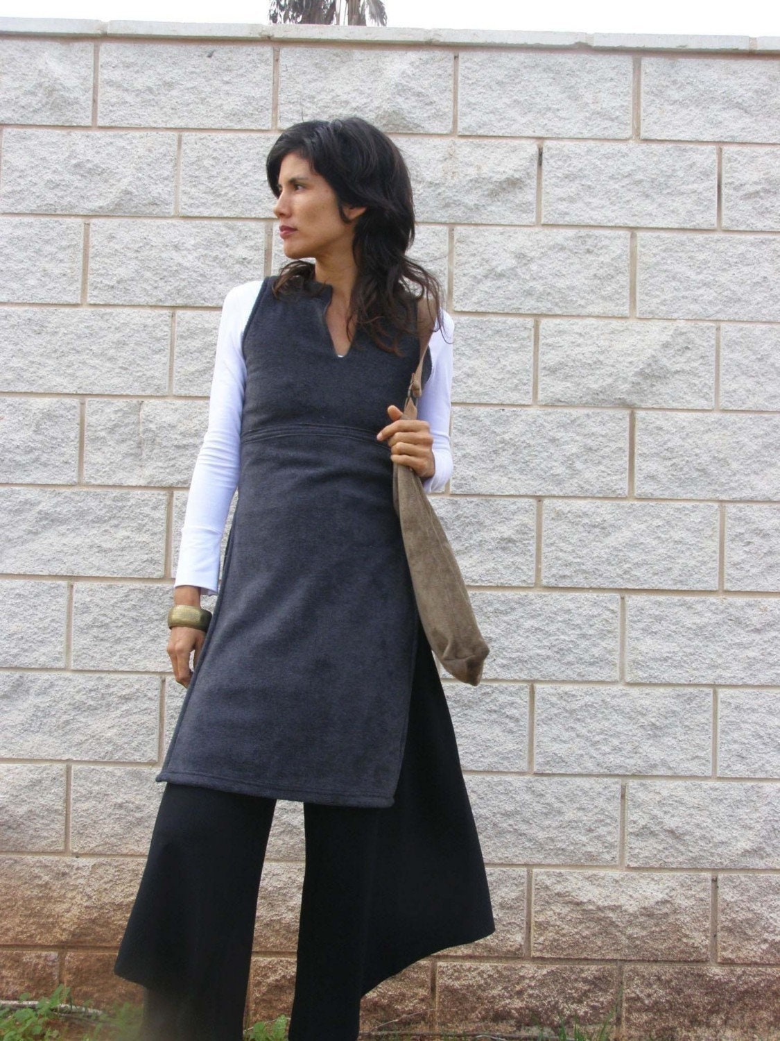 Fleece ASIAN TUNIC-Women's cozy sweater-Empire cut tunic | Etsy