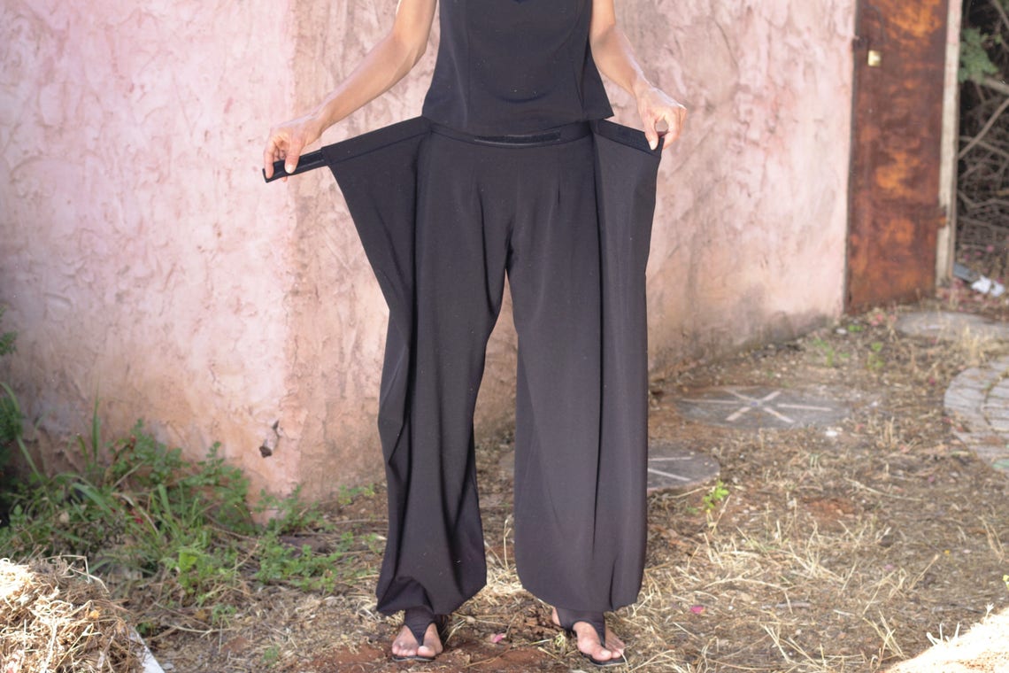 Unique Black Women's Pants-origami Trousers/ 4 Way | Etsy