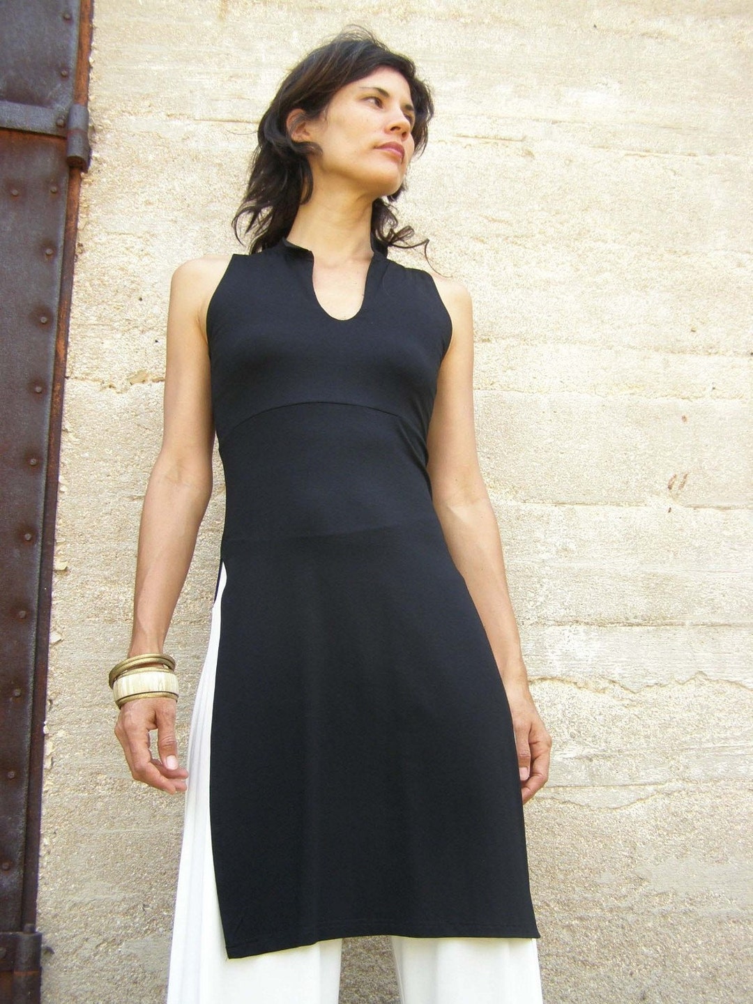 Womens Black Tunic, Side Slit Top, Tunic Tops, Tunics for Leggings ...