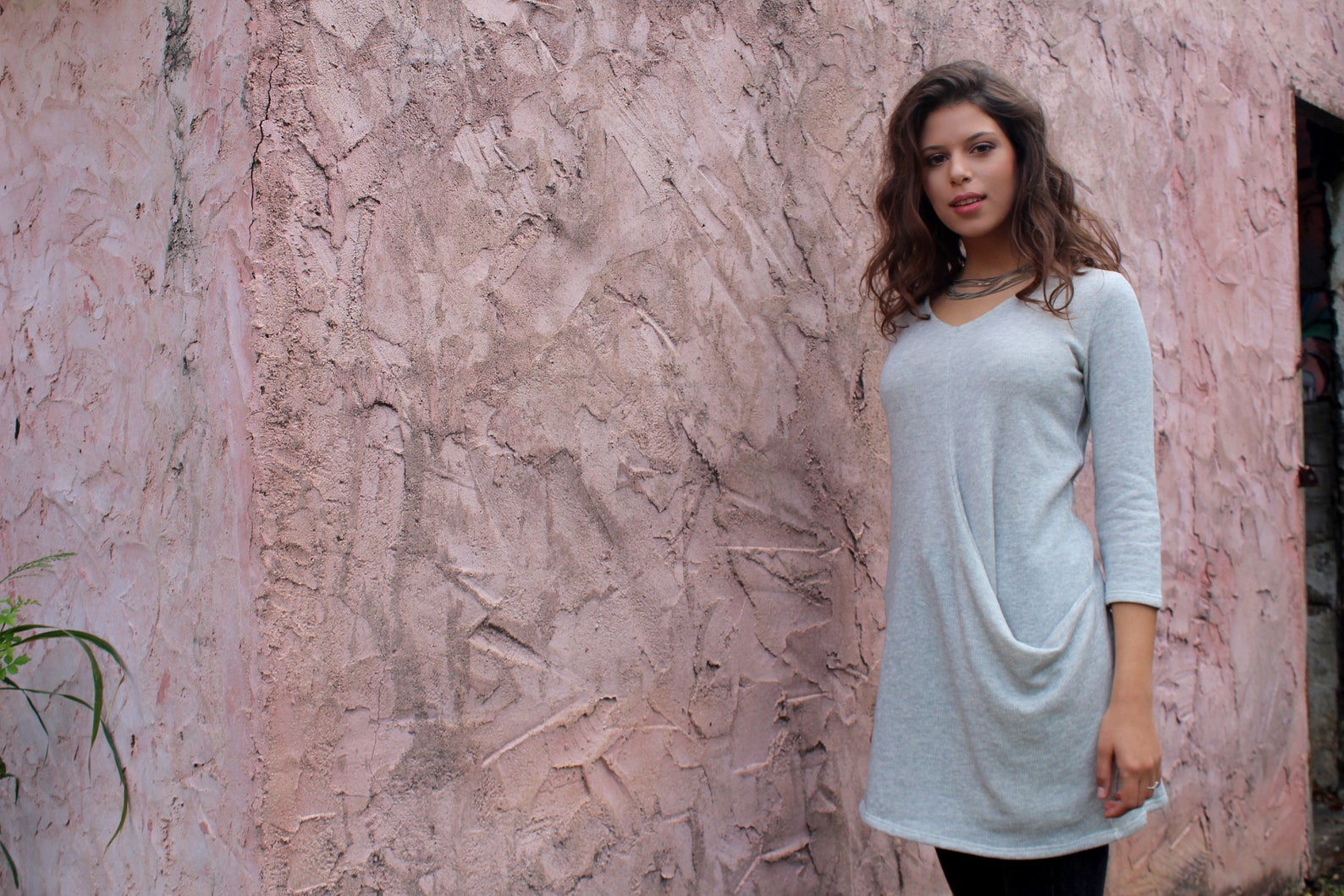 Light Grey Tunic Dress Women Loose Flattering Tunic Top | Etsy