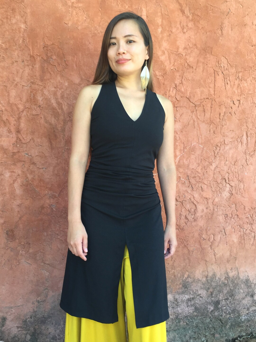 Black Summer Tunic, Elegant Office Wear, Convertible Tunic Top, Black ...