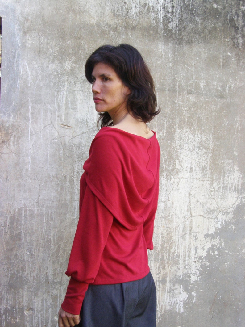 Red Blousewomens Convertible Tops Long Sleeve Shirts - Etsy