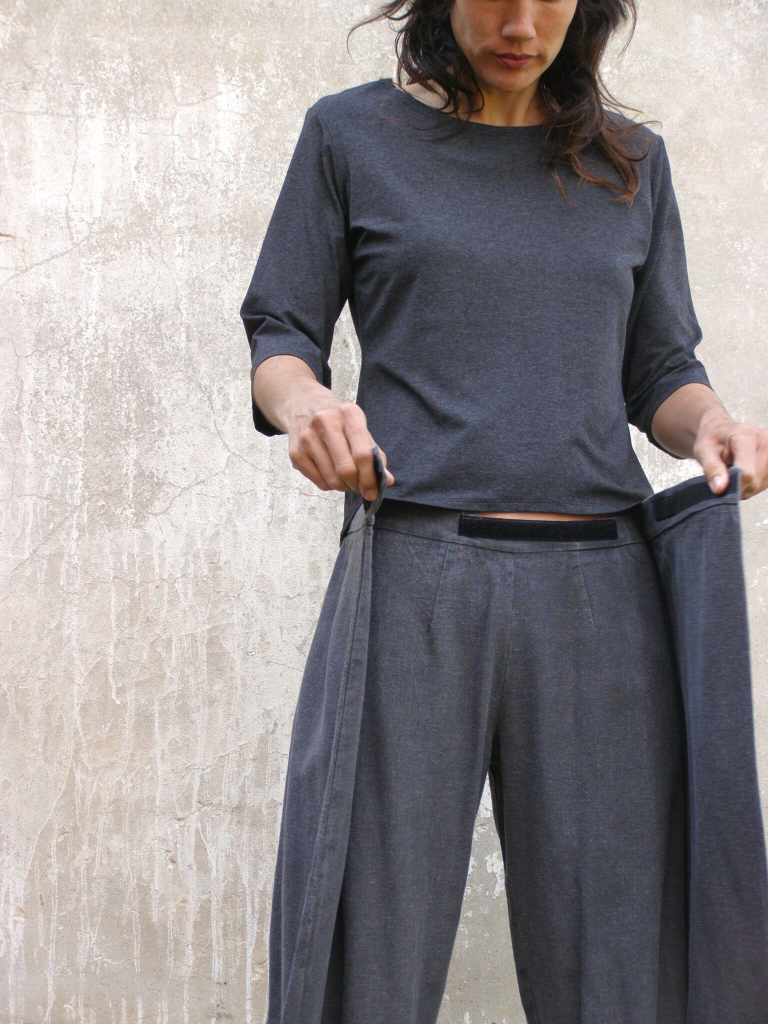 Unique grey Womens pants Origami trousers 4 way pants - Etsy