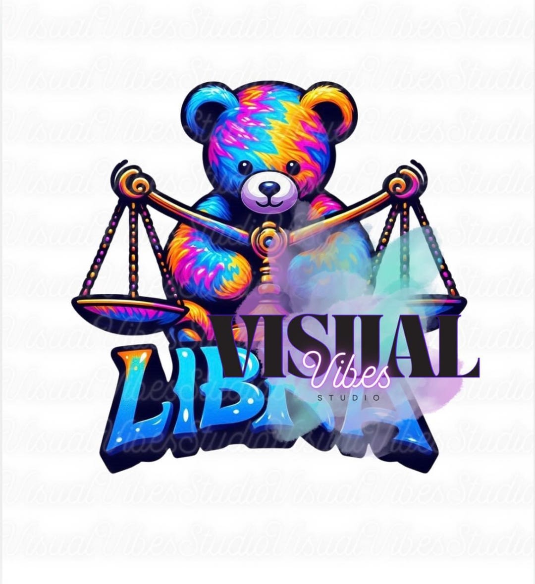 Libra Zodiac Bear PNG: Colorful Astrology Clipart (digital Download) - Etsy
