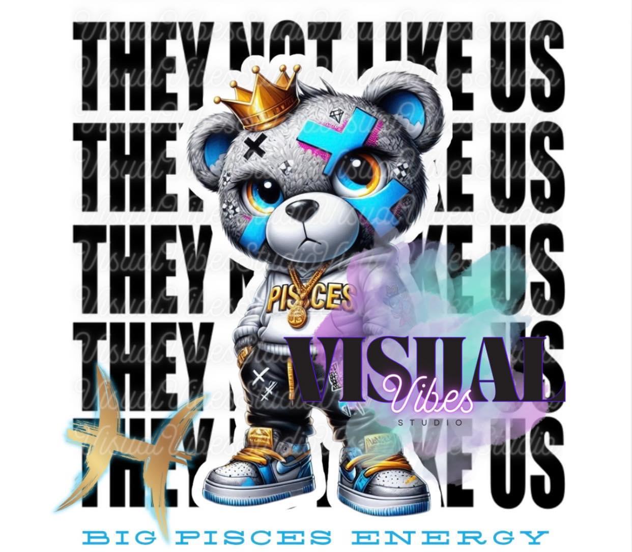 Big Pisces Energy PNG: Teddy Bear Sublimation Image (digital Download ...