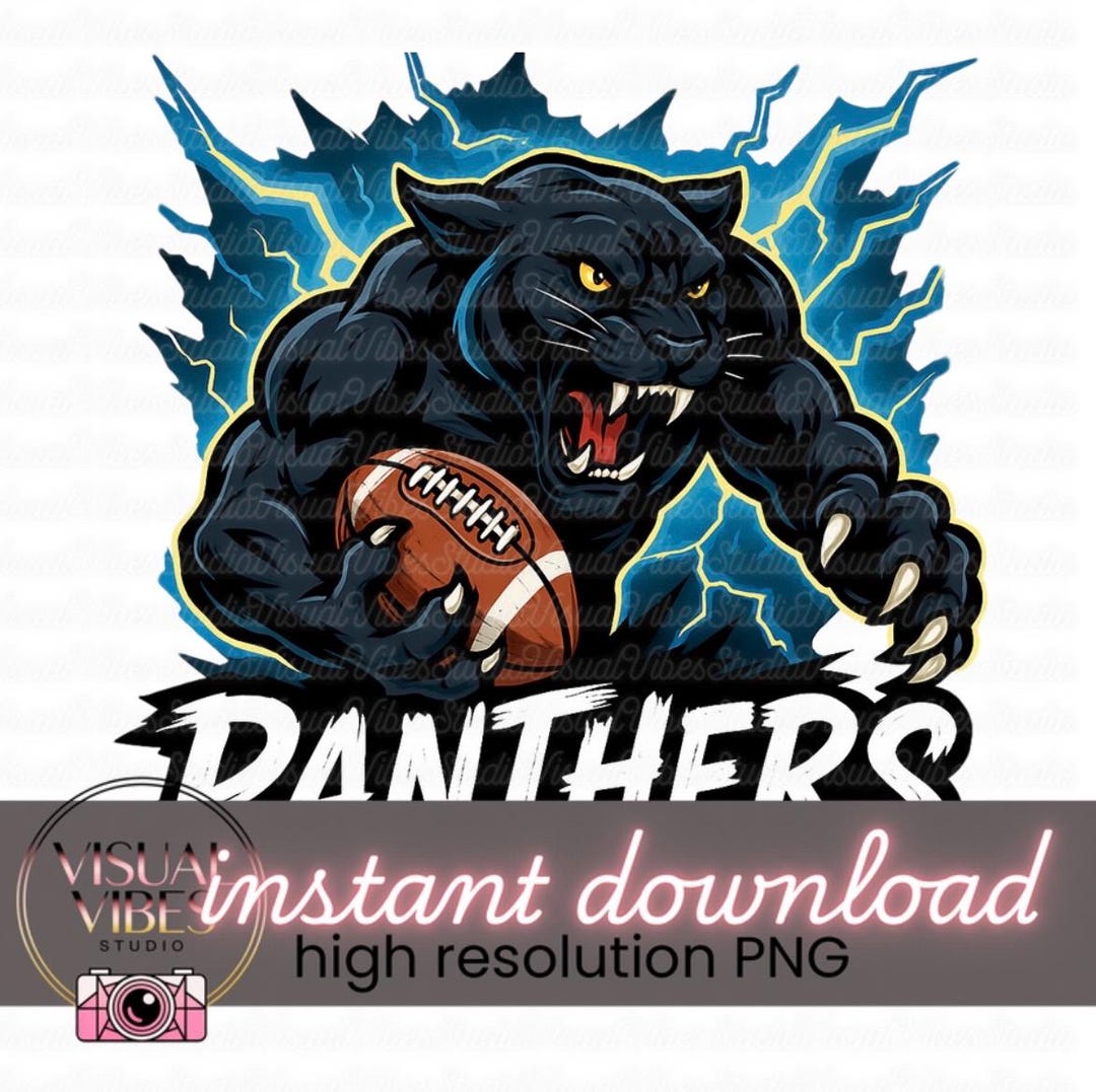 Panthers Football PNG, Fierce Panther Mascot Digital Download - Etsy