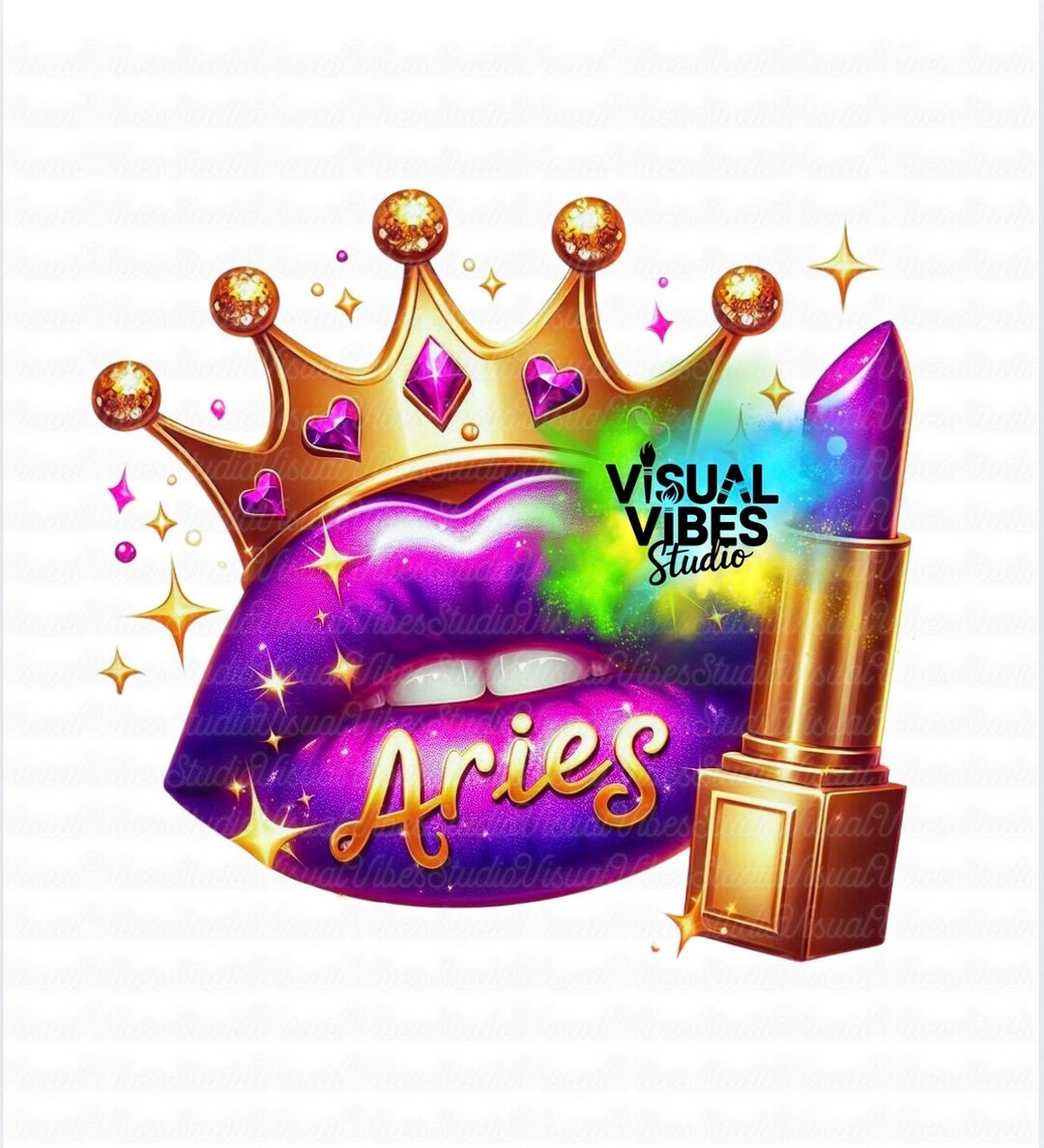 Aries Zodiac PNG: Crown, Lips, Lipstick (digital Download) - Etsy