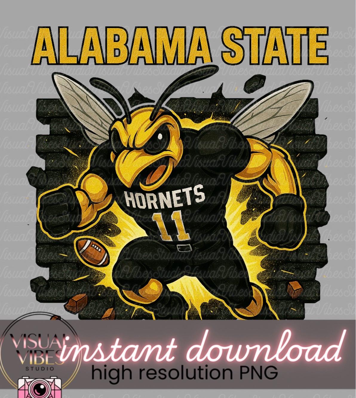 Alabama State Hornets Football PNG, HBCU Sports Mascot Digital Download ...