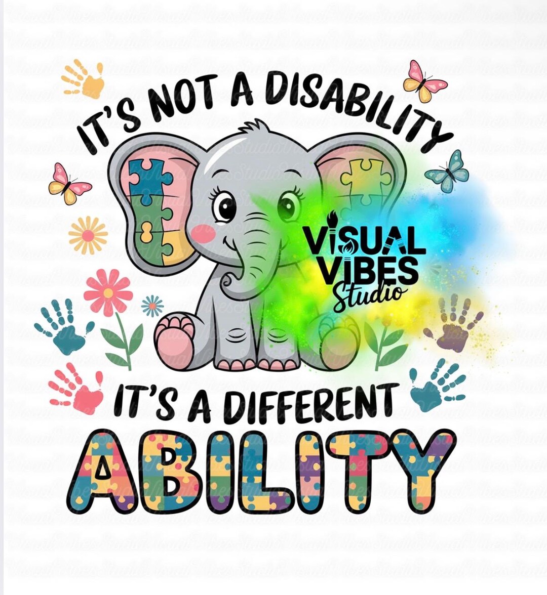 Autism Awareness Elephant PNG: Different Not Less (digital Download) - Etsy