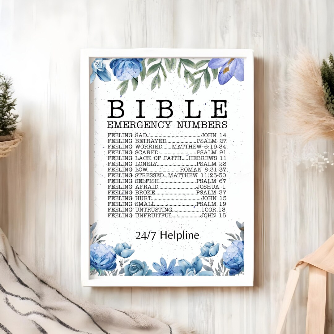 Framed Christian Art, Bible Emergency Numbers, Christian Home Decor ...