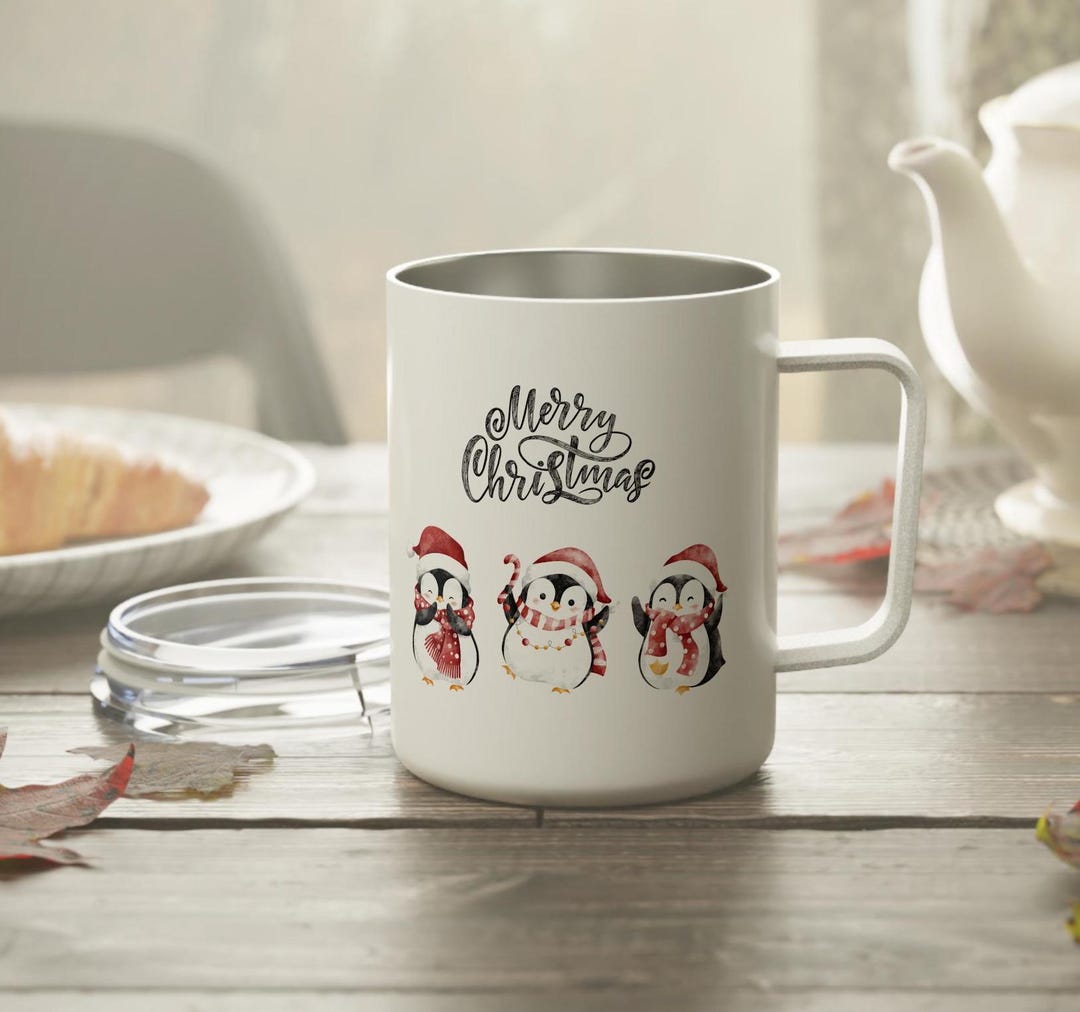 Penguin Coffee Mug, Christmas Gift, Holiday Mug, Funny Penguin Cup ...