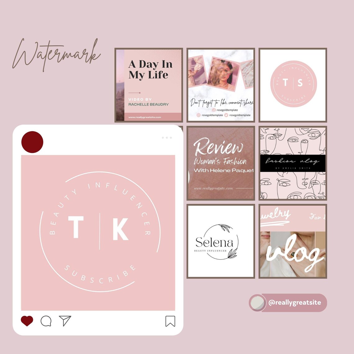 Pink Youtube Thumbnail Kit | Channel Banner, Intro, Outro, Video ...
