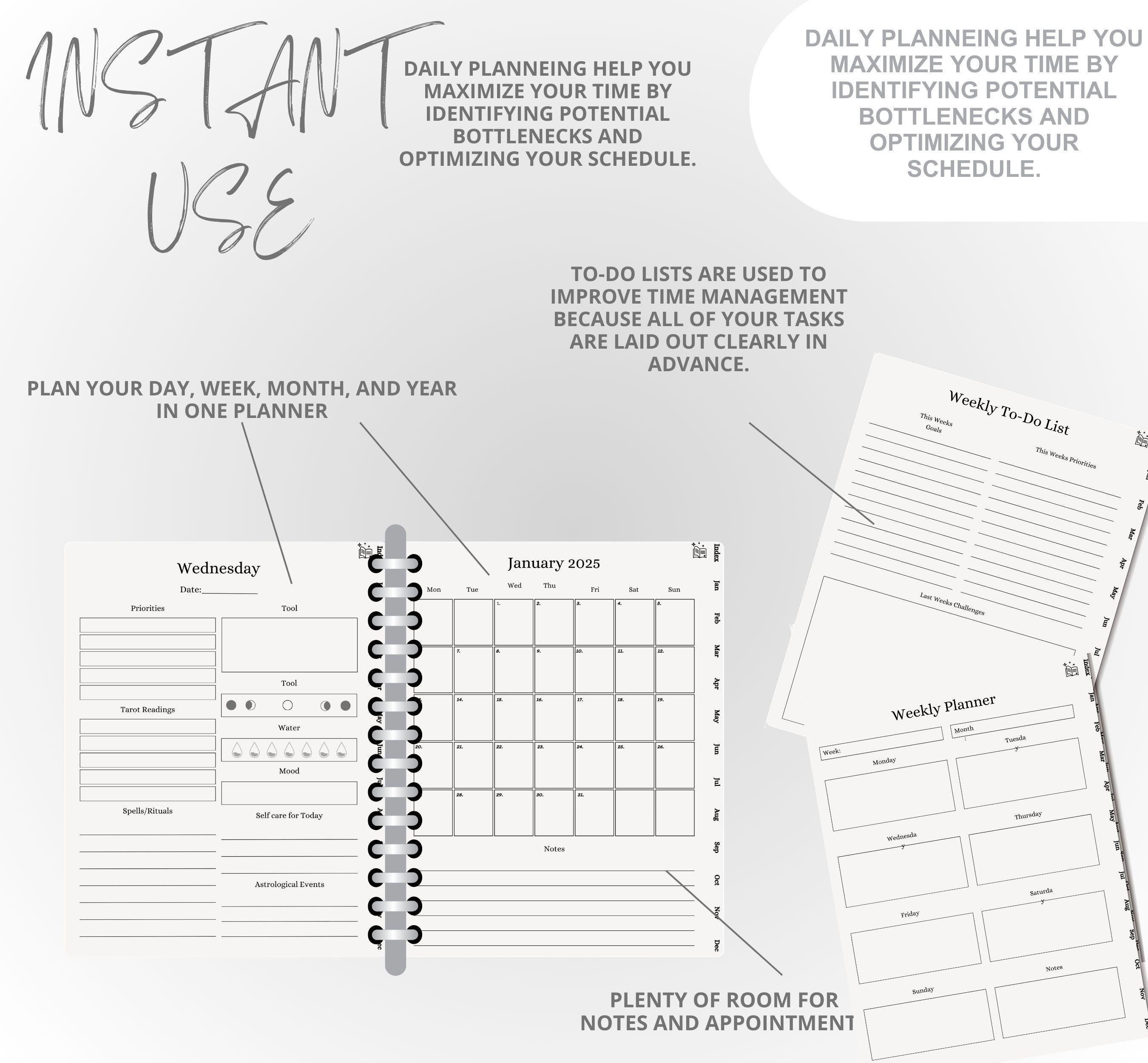 2025 Moon Journal | Moon Calendar | Witch | Astrology Planner | Tarot ...