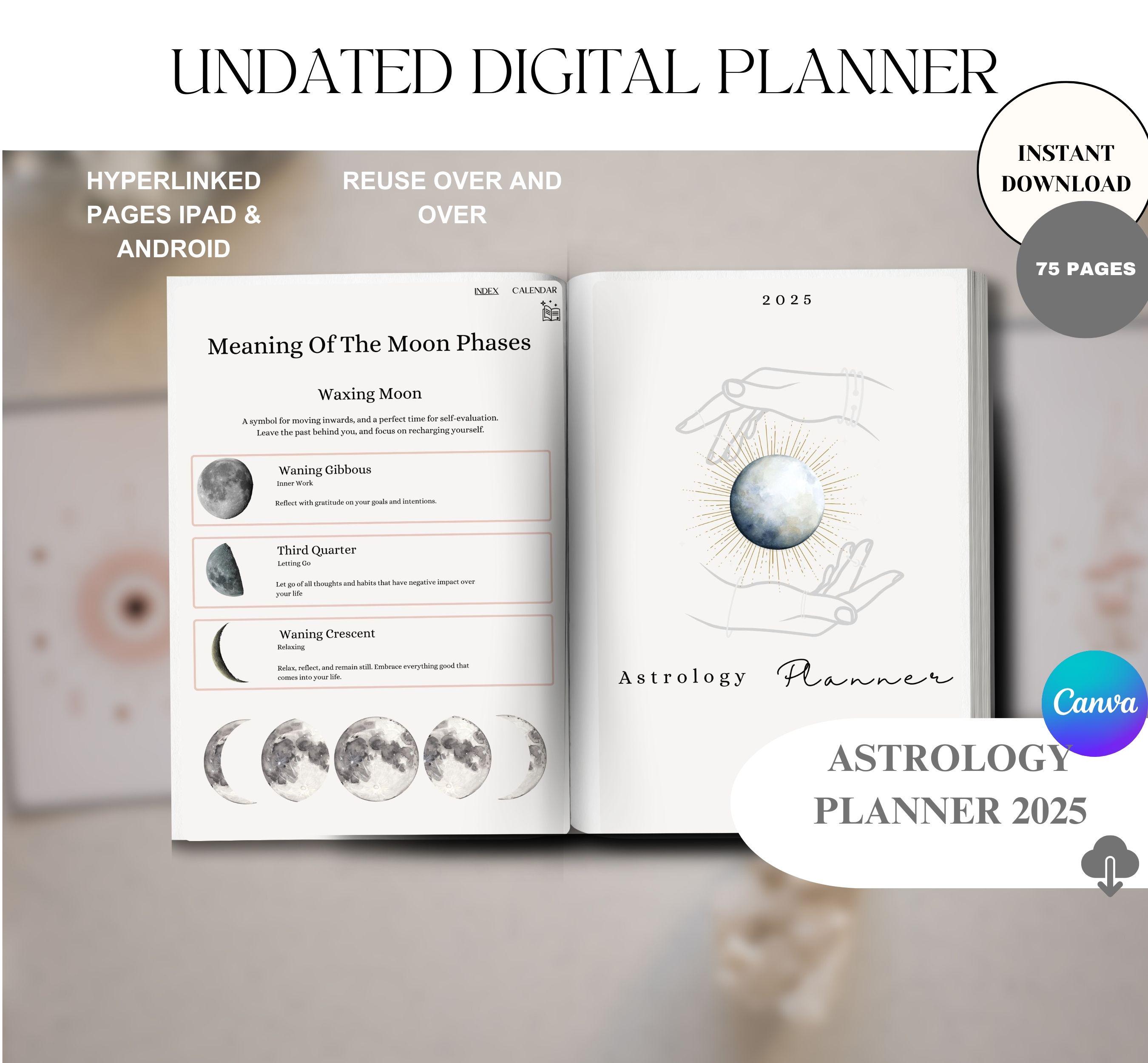 2025 Moon Journal | Moon Calendar | Witch | Astrology Planner | Tarot ...