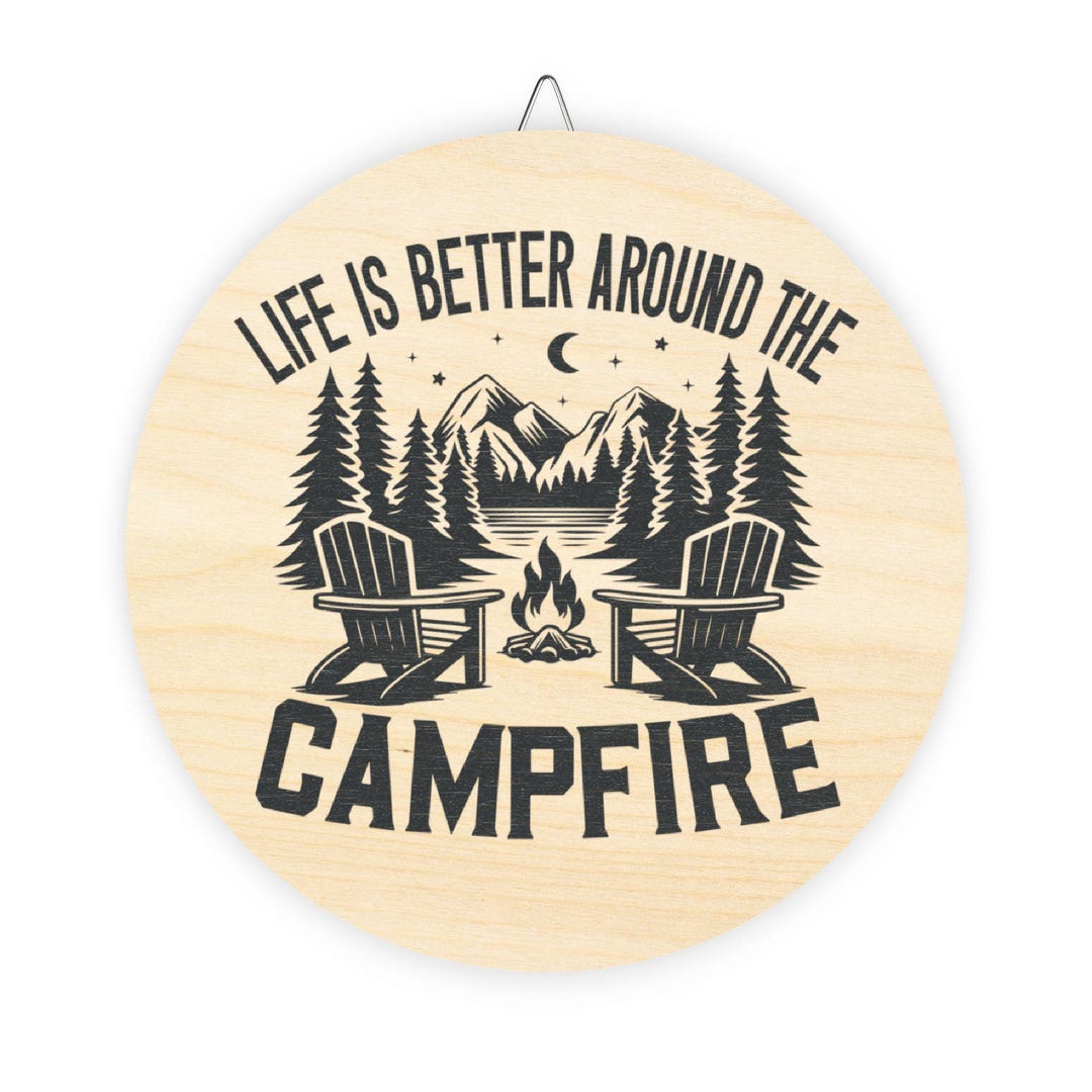 Rustic Campfire Decor Sign Wooden Wall Art for Home, Cabin, Lodge ...