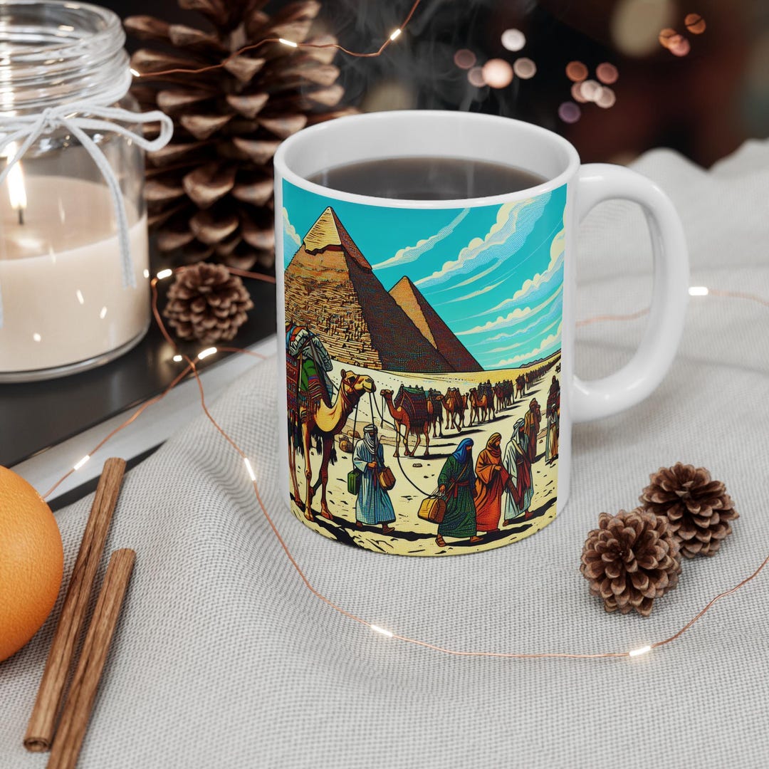 Egyptian Pyramid Mug, Ancient Egypt Art Mug, Travel Souvenir, Gift for ...