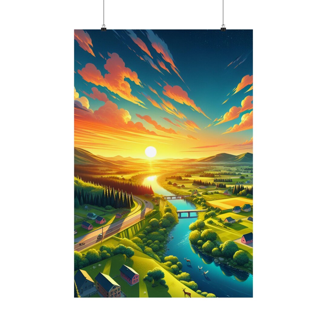 Winding River Vertical Posters Nature Home Decor Matte Finish - Etsy