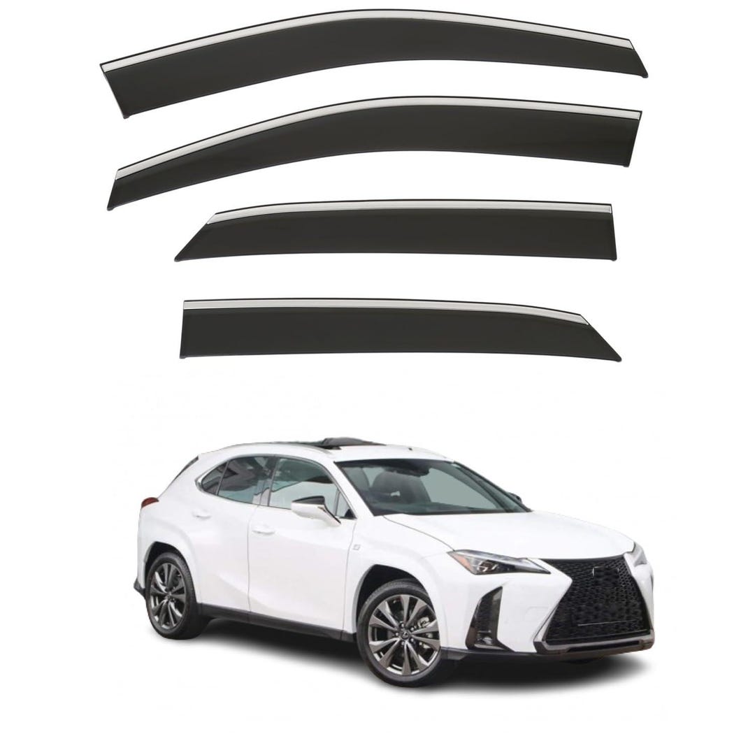 Set of 4 Tape-on Wind Deflectors Compatible With LEXUS UX 250h 300h ...
