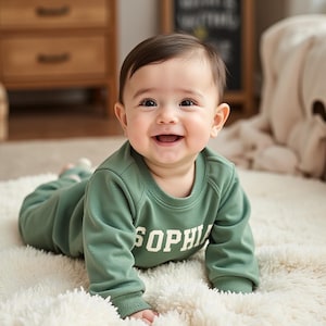 Custom Baby Sweatshirt & Jogger Set | Organic Cotton | Personalized ...