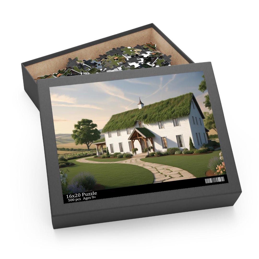 Green Roof Country Home Puzzle (500-piece) - Etsy